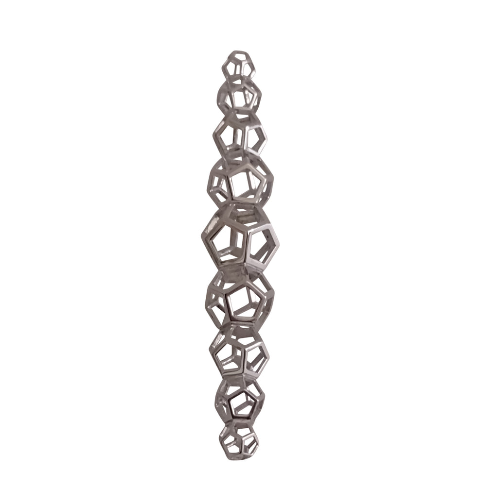 DOUBLE DODECAHEDRON PILLAR_Rhodium Plated – InterFusion Art