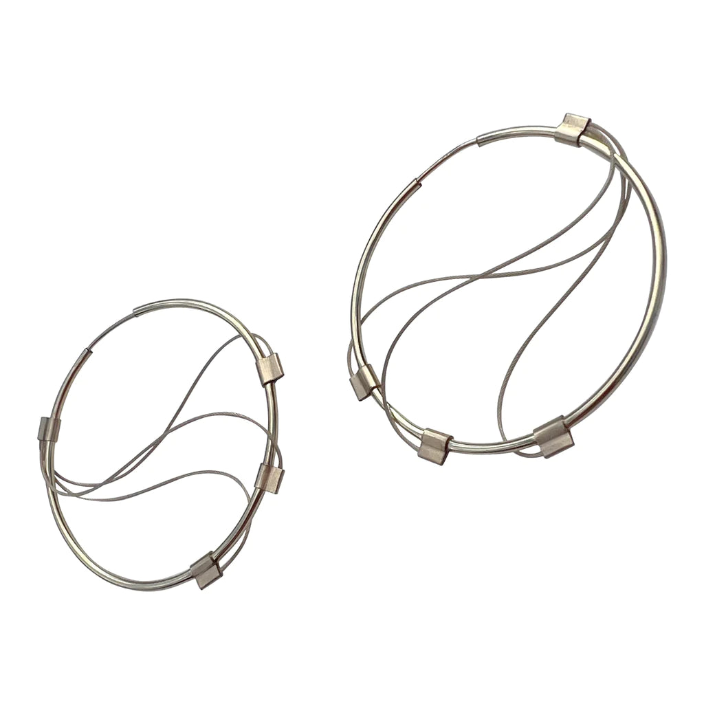 TRIPLE WAVE HOOP EARRINGS - LARGE – InterFusion Art