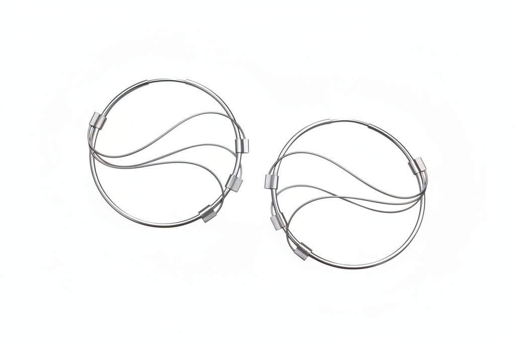 TRIPLE WAVE HOOP EARRINGS - LARGE – InterFusion Art